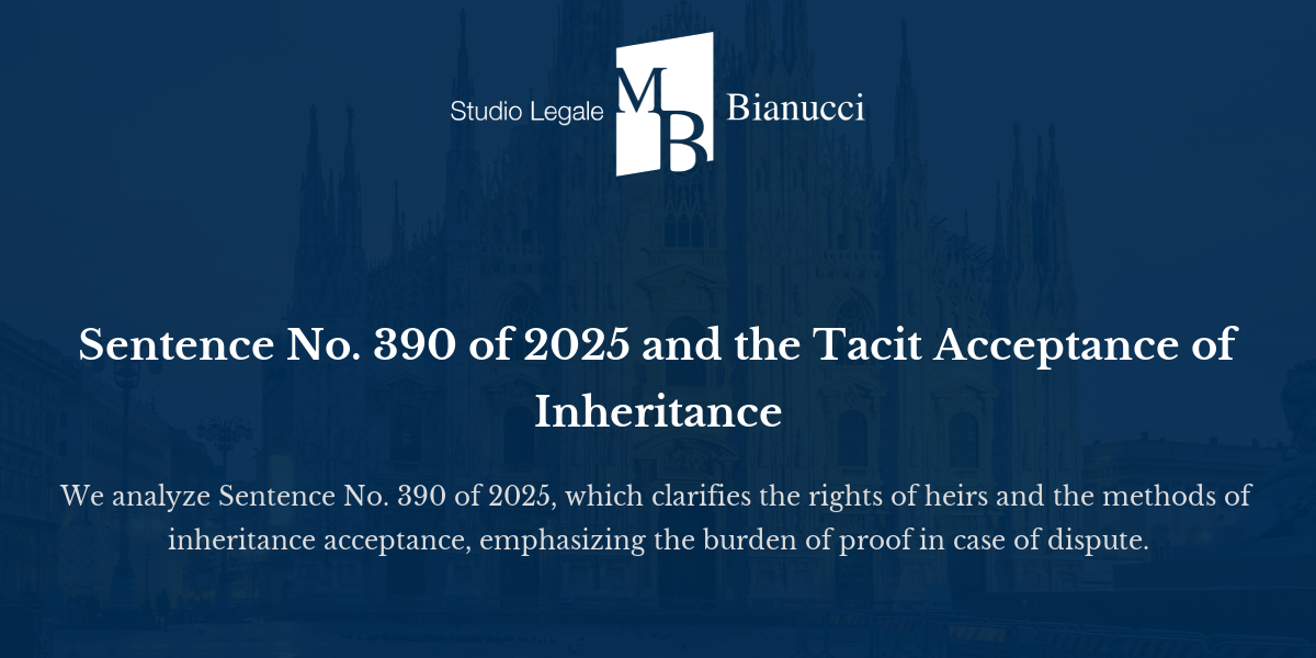 Sentence No. 390 of 2025 and the Tacit Acceptance of Inheritance ...