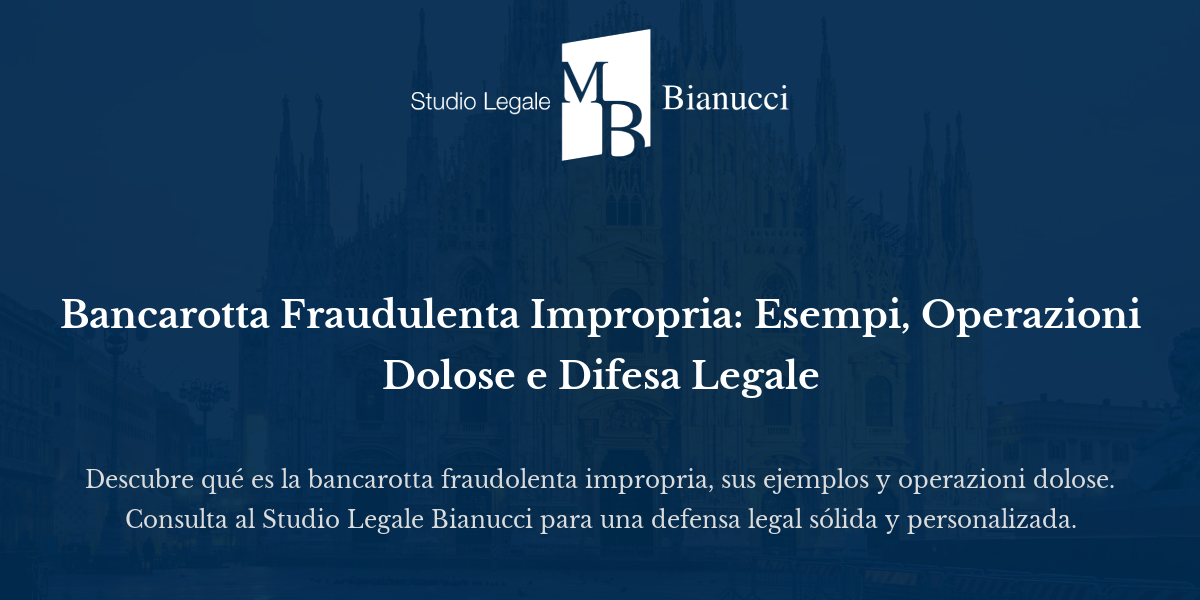 Bancarotta Fraudulenta Impropria: Esempi, Operazioni Dolose e Difesa Legale