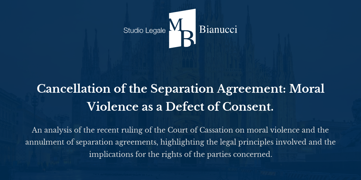 Cancellation of the Separation Agreement: Moral Violence as a Defect of ...