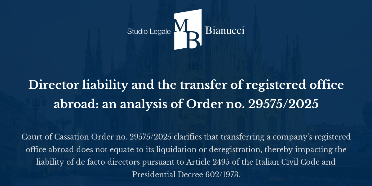Director liability and the transfer of registered office abroad: an ...