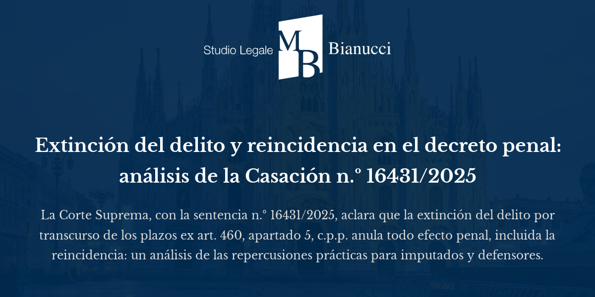 Extinción del delito y reincidencia en el decreto penal: análisis de la ...